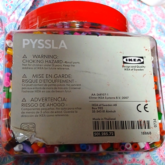 Other | Jar Of Beads Ikea Pyssla Multicolored 1 Lb Of Beads For ...